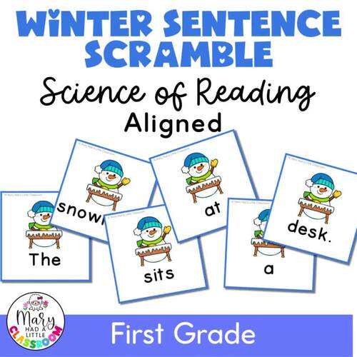 Winter Sentence Scramble | Cut and Paste Worksheets | Sentence Building