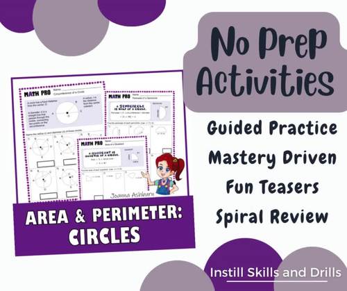 Area & Perimeter of Circles: Concept, Practice and Enrichment Worksheets