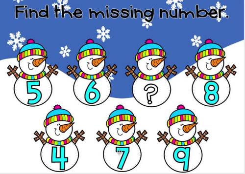 Winter Missing Number Digital Game Google Classroom | TpT