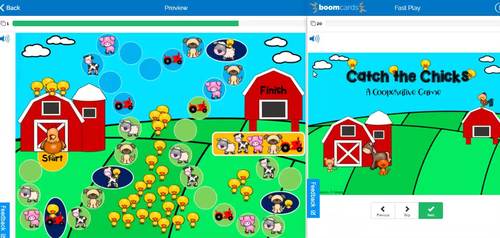 Catch the Chicks - A Cooperative Learning Interactive Game - BOOM CARDS