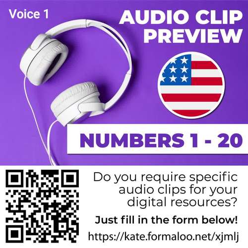 Audio Digital Voices Saying Numbers 1 - 20 Sound for Digital Resources ...