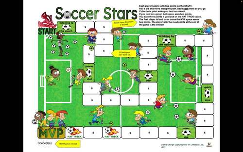 Editable Phonics Word Game Board Template | Literacy Games | Soccer Theme