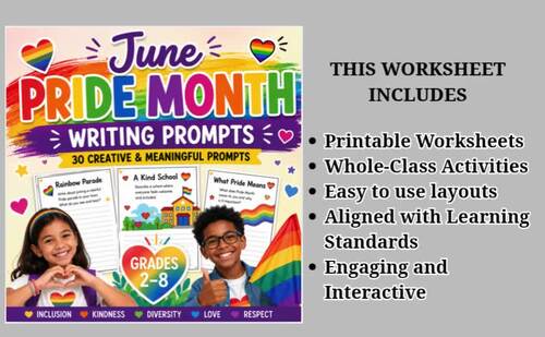 Pride Month Writing Prompts for Grades 2–8 | Creative Writing Activities