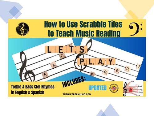 Music Notes with Scrabble Letters and Music Staff Rhymes in English and ...