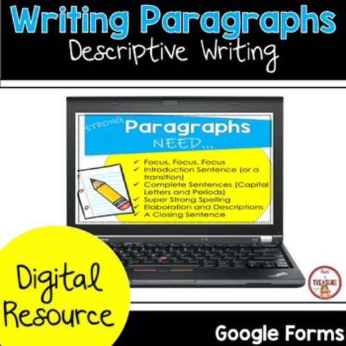 Digital Writing Descriptive Paragraphs by Hunt 4 Treasure | TpT
