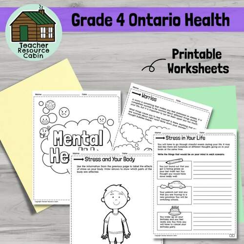 Grade 4 Ontario Health Workbooks by Teacher Resource Cabin | TPT