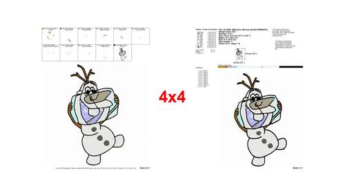 Cute Olaf from Frozen with Ice Block Embroidery Designs - Instant Download