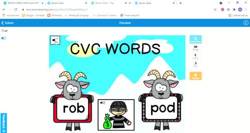 BOOM CARDS: READING CVC WORDS | Digital Literacy Game | Distance ...