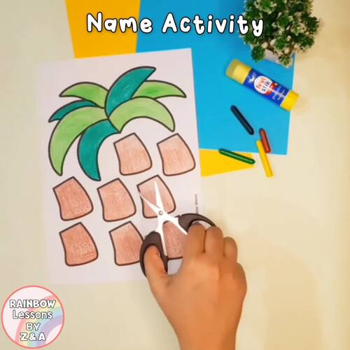 Summer Name Craft | Name Activity | Summer Craft Kindergarten | Palm ...