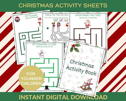Christmas Activity Book, Bingo and Memory Card Games for Younger Children