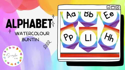 Printable | Alphabet | Watercolour | Bunting Display by SimpLee 4 Me