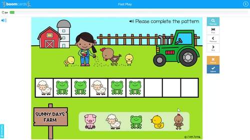 Farm Pattern Boom Cards™ - AB, AABB, ABC, AAB, ABB by Ever Joyful