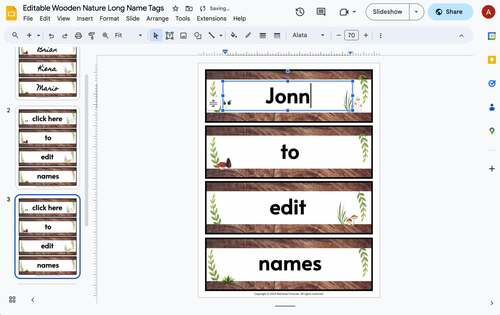 Editable Student Desk Name Tags Wood Boho Nature Classroom Decor Template