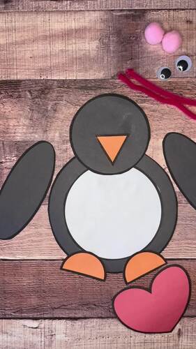 Simple Penguin Craft | Shapes, Winter, Valentine's Day | Preschool ...