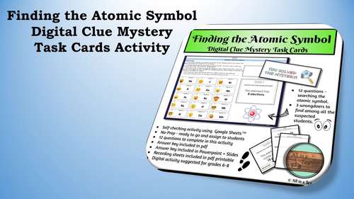 Periodic Table Find the Atomic Symbol Digital Clue Mystery Activity