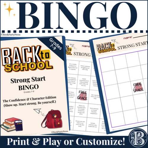 Back to School SEL Bingo game | Self Confidence | Habits Activity | 7th ...