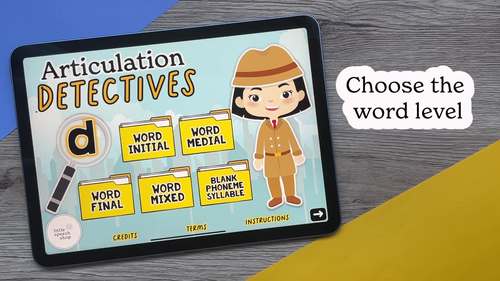Articulation Detective - D - with GIFs - Boom Cards™ and PowerPoint