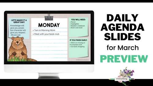 Daily Schedule Template EDITABLE - March Daily Morning Slides - Google ...