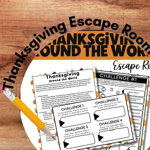 Thanksgiving Around the World: Middle School Escape Room ELA / Social ...