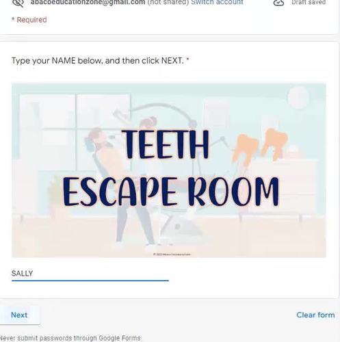 Teeth Escape Room | Digestive System Activity by Abaco Education Zone