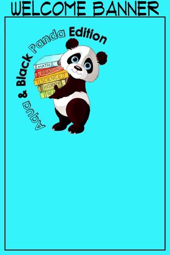 WELCOME BANNER WORD WALL and MORE Aqua Black Theme Classroom Decor