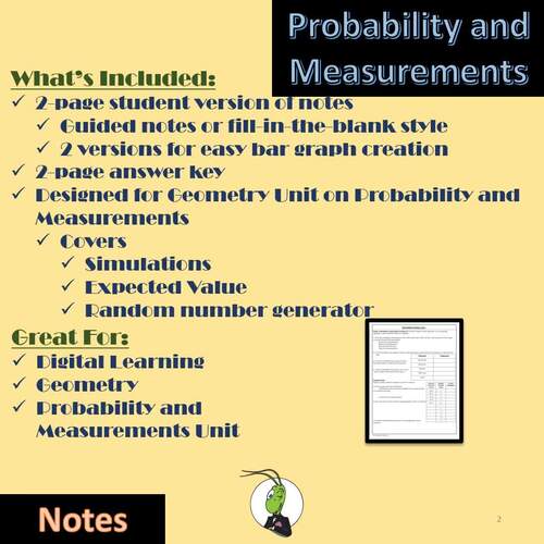 Simulations Geo Guided Notes Probability and Measurement | TPT