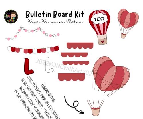 Valentine's Day Bulletin Board Kit, In Our Loves ERA, Door Decor, Editable
