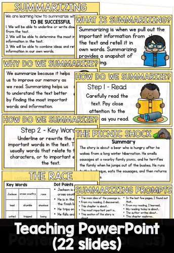 Summarizing (Summarising) - Reading Comprehension Bundle | TpT