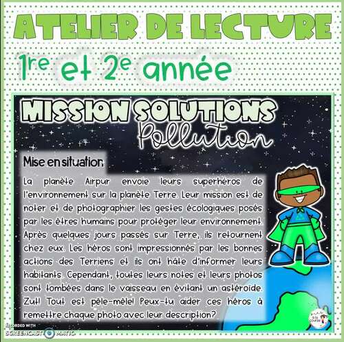 French Earth Day Reading Game | Atelier de lecture Jour de la Terre