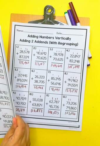 5-Digit Addition Worksheet by The Joy in Teaching | TPT