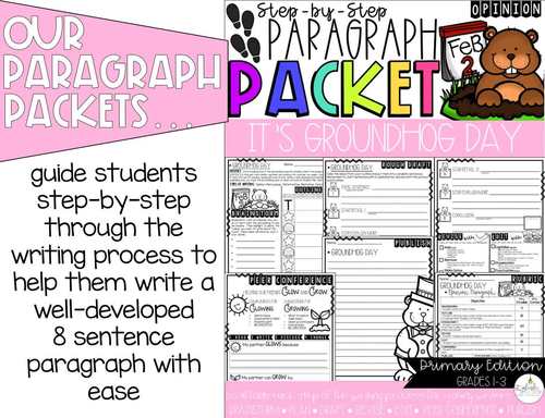 It's Groundhog Day Paragraph Packet | Opinion Paragraph Writing | TPT