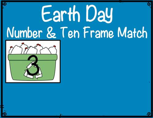 Earth Day 0-25 Number, Ten Frame & Number Word Match | TPT