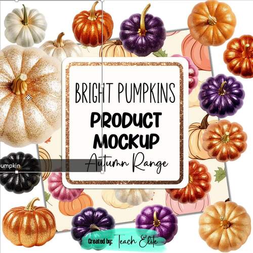 Bright Pumpkin Mock-up, October Fall Mockup images, Moveable Autumn Mock up