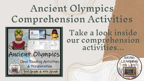 Ancient Olympics Close Reading Passage & Comprehension Activities 3rd ...