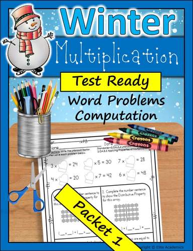 Winter Multiplication & Division Bundle- Word Problems & Test Ready ...