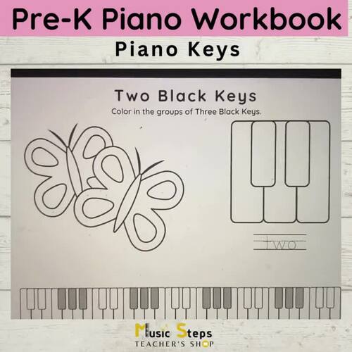 Pre-K Piano Workbook/Piano Keys by Music Steps Teachers Shop | TPT
