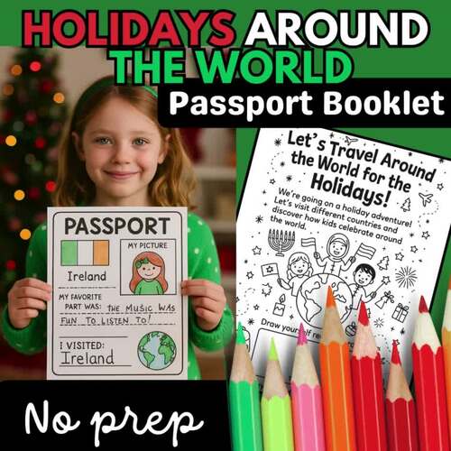 Holidays Around the World Passport: Crafts Writing Christmas K-3 printable