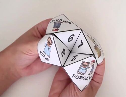 The Unforgiving Servant Bible Cootie Catcher Craft, Sunday School or ...