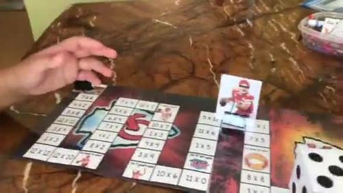 Math Fluency Game Board (Kansas City Chiefs) Multiplication | TPT
