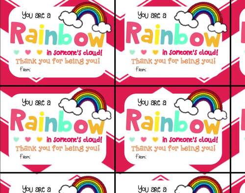 Rainbow (Skittles) Staff (Teacher) Appreciation Gift Tag- You're a ...