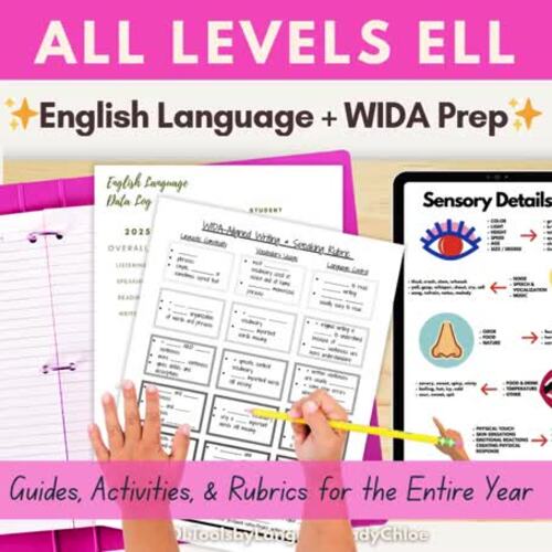 WIDA ACCESS + English Language Development Yearlong Lessons Worksheets ...