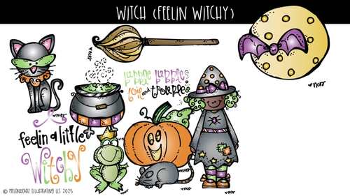 Witch clip art, Feelin Witchy, Halloween COMBO PACK by Melonheadz Clipart