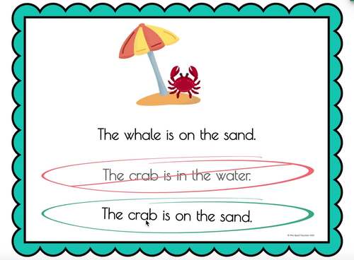 One Sentence Reading Comprehension | Match the Picture | Boom Cards™