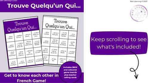Trouve Quelqu'un Qui - Find Someone Who | Beginner Intermediate French ...