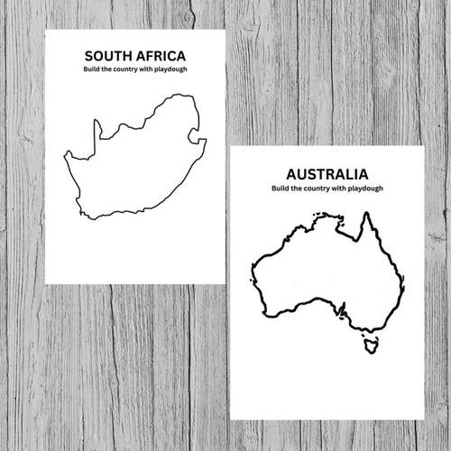 World Playdough Mats | Geography Fine Motor Activity | 10 Countries