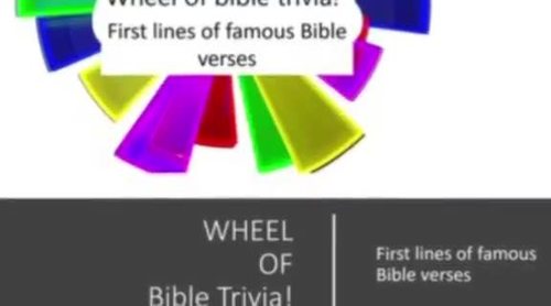 Memory verse/Bible verse practice and game! Wheel of Bible Trivia!
