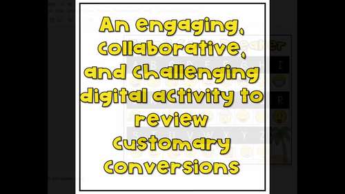 Customary Conversion Digital Escape Activity by Let's be Franco | TpT