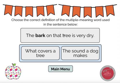 Multiple meaning words Boom Cards™ NO PRINT Distance Learning | TpT