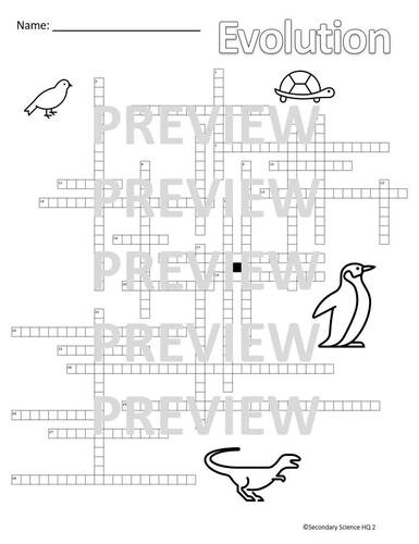 Evolution Vocabulary Crossword Puzzle | Advanced Biology | TPT