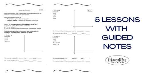 Algebra - Graphing Inequalities (w/Linear Programming) Notes ...